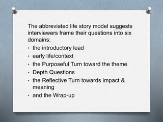 Brooke Bryan— Structured life story interview technique for Oral ...