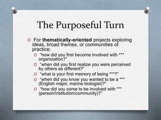 Brooke Bryan— Structured life story interview technique for Oral ...