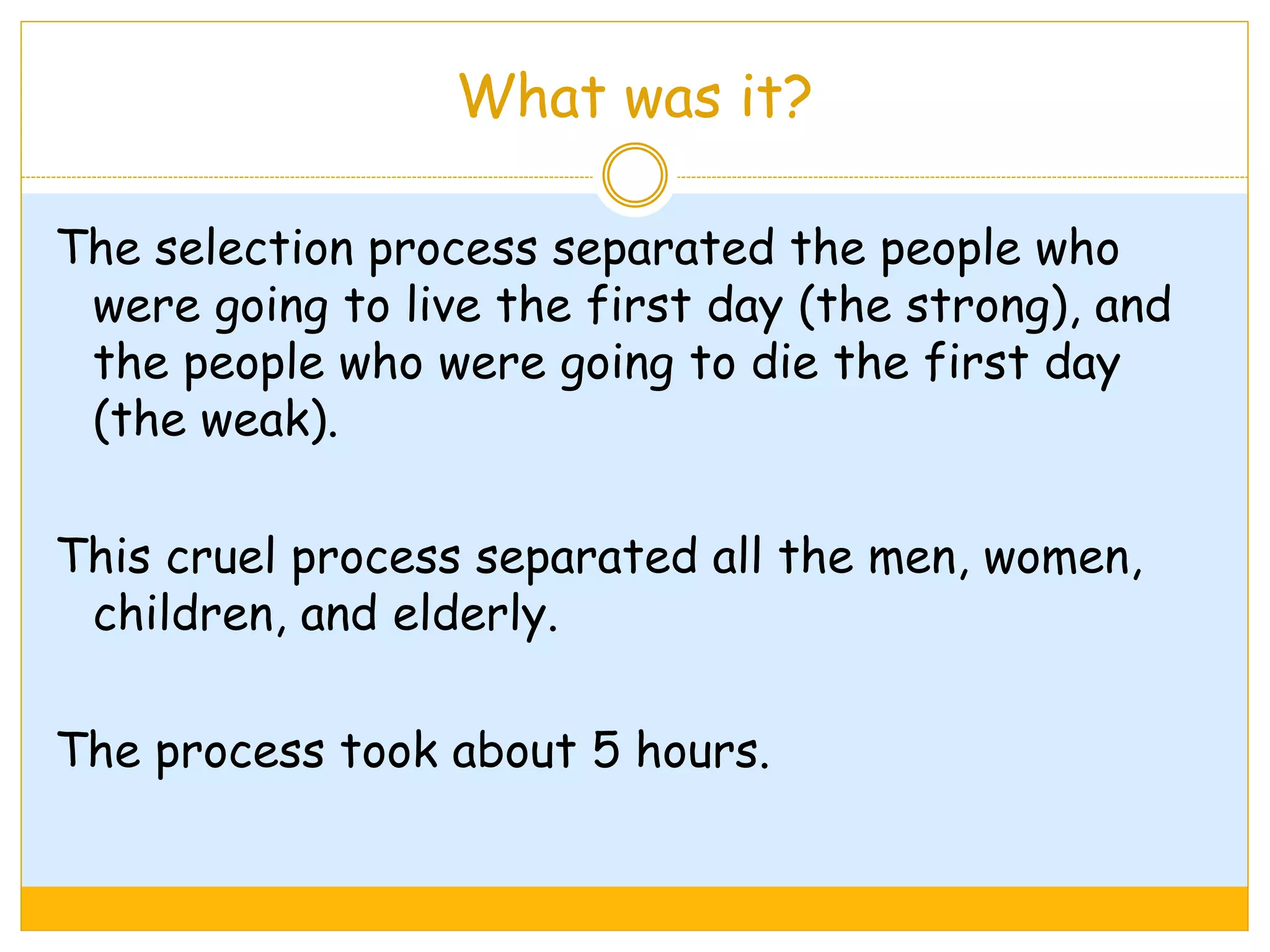 Holocaust Selection Process - Brooke Bradford | PPTX