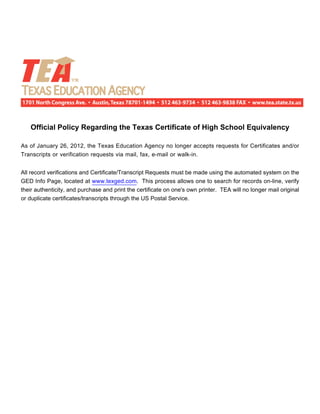 Brooke's GED certificate | PDF