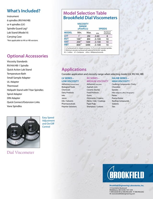 Brookfield Dial Reading Viscometer | PDF | Chemistry | Science