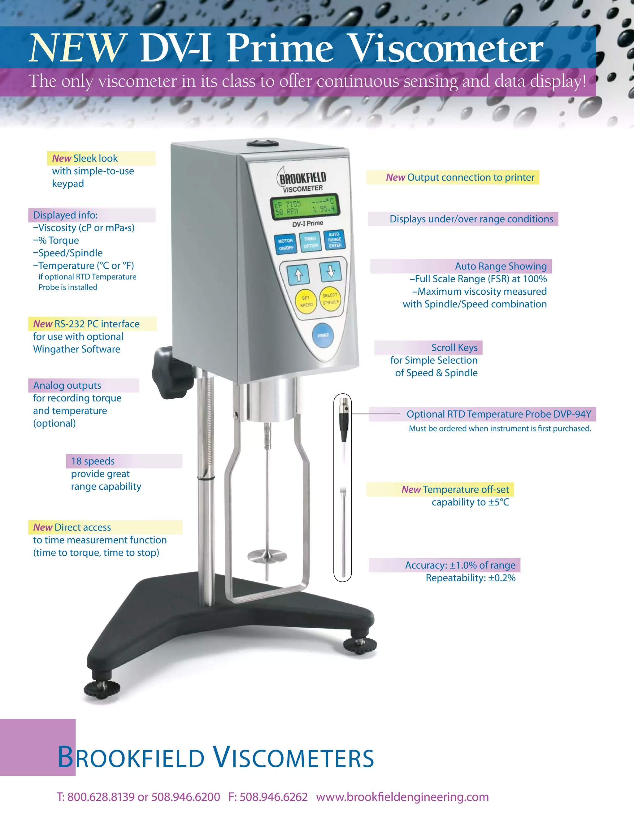 Brookfield Dvi Prime New Viscometer | PDF