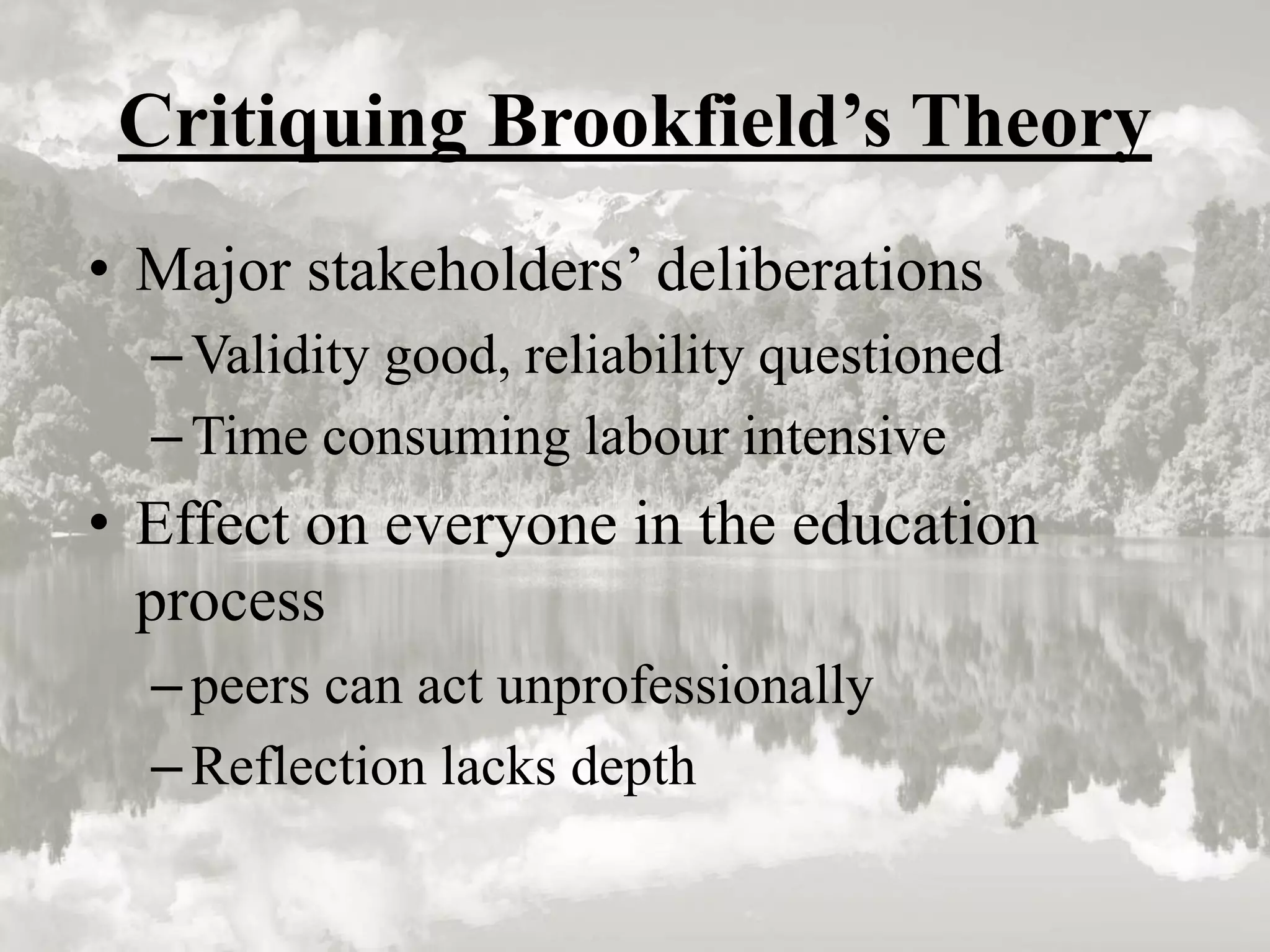 Brookfields theory of reflection | PPTX