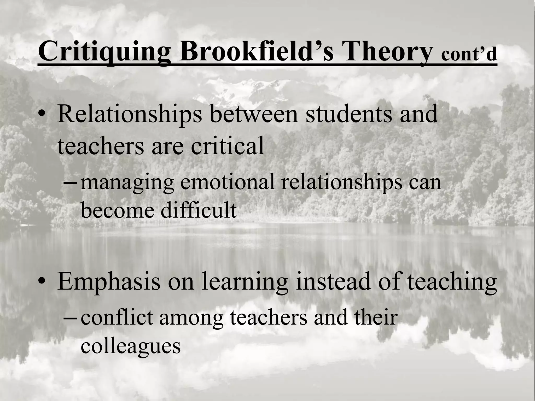 Brookfields theory of reflection | PPTX