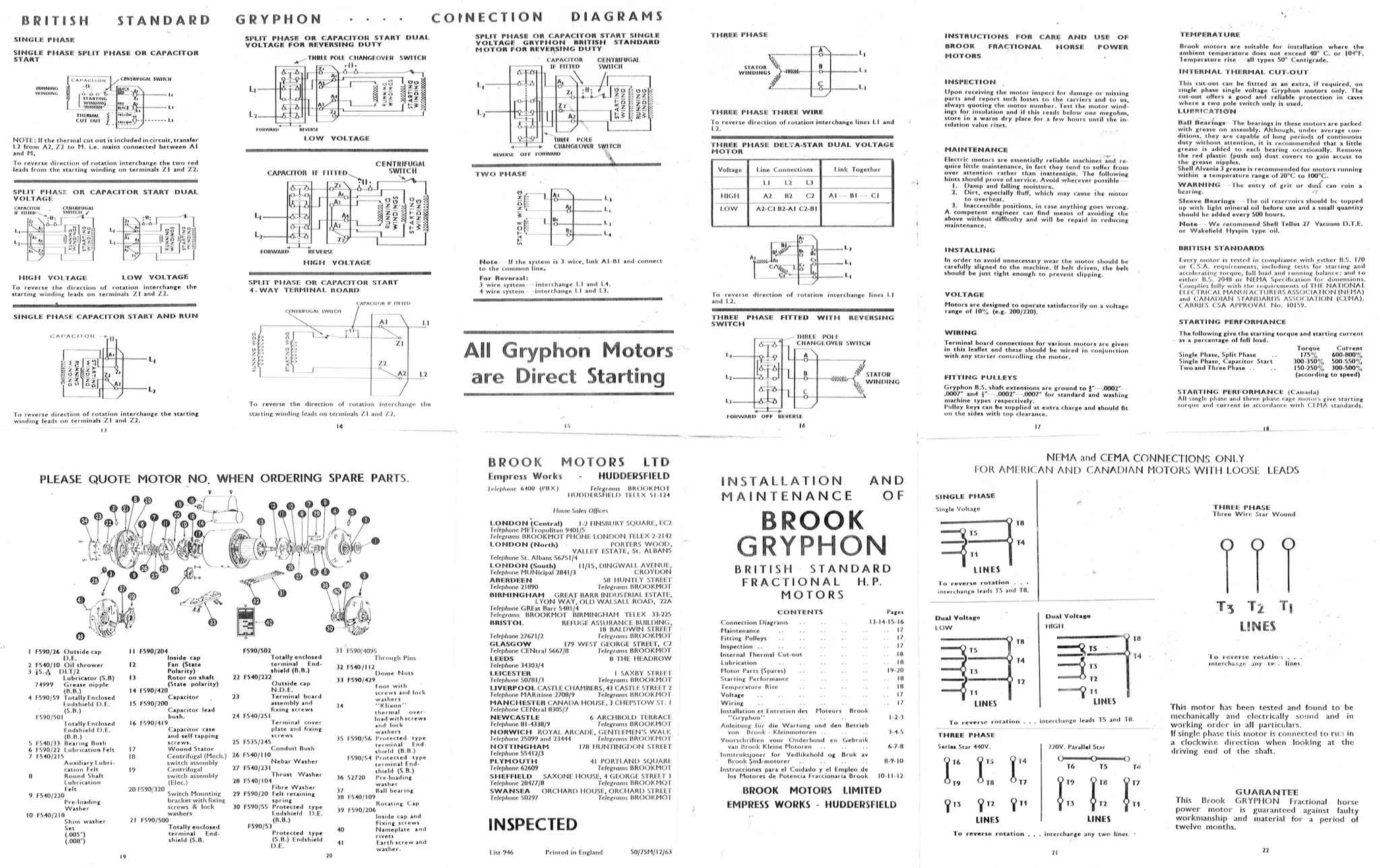 Brook gryphon 1hp motor connection diagram | PDF