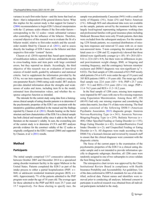 A Bifactor and Itam Response Theory Analysis of the Eating Disorder Inventory-3 | PDF