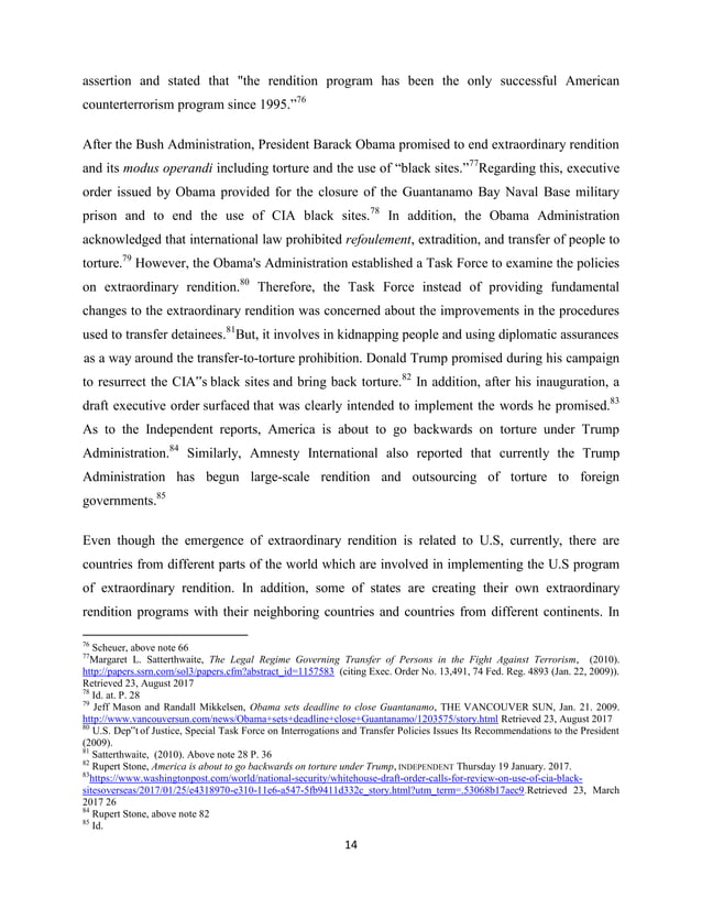 Extraordinary Rendition and Extraterritorial State Obligations in the ...