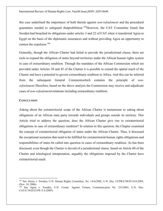 The Principle of Non refoulement as a Tool to Fight Extraordinary ...