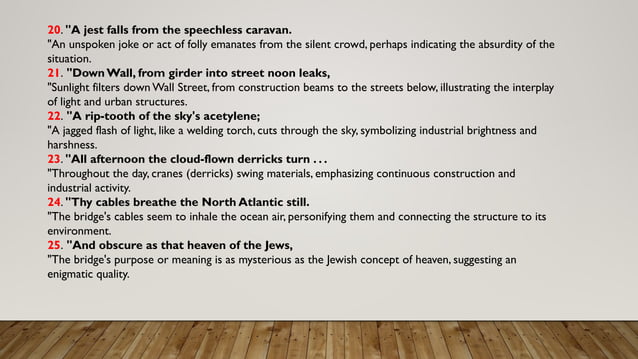 Brooklyn bridge by hart crane.ppt prepared by Noman | PPTX