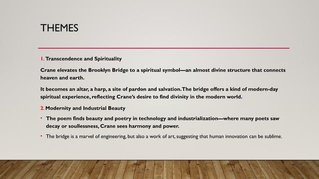 Brooklyn bridge by hart crane.ppt prepared by Noman | PPTX
