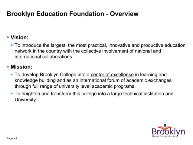 Brooklyn Education Foundation | PPT