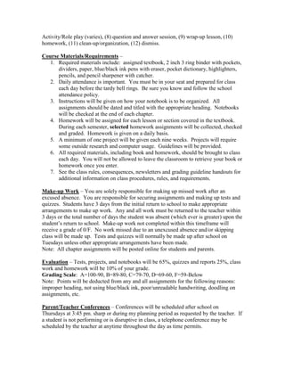 2012 US History course syllabus | DOCX