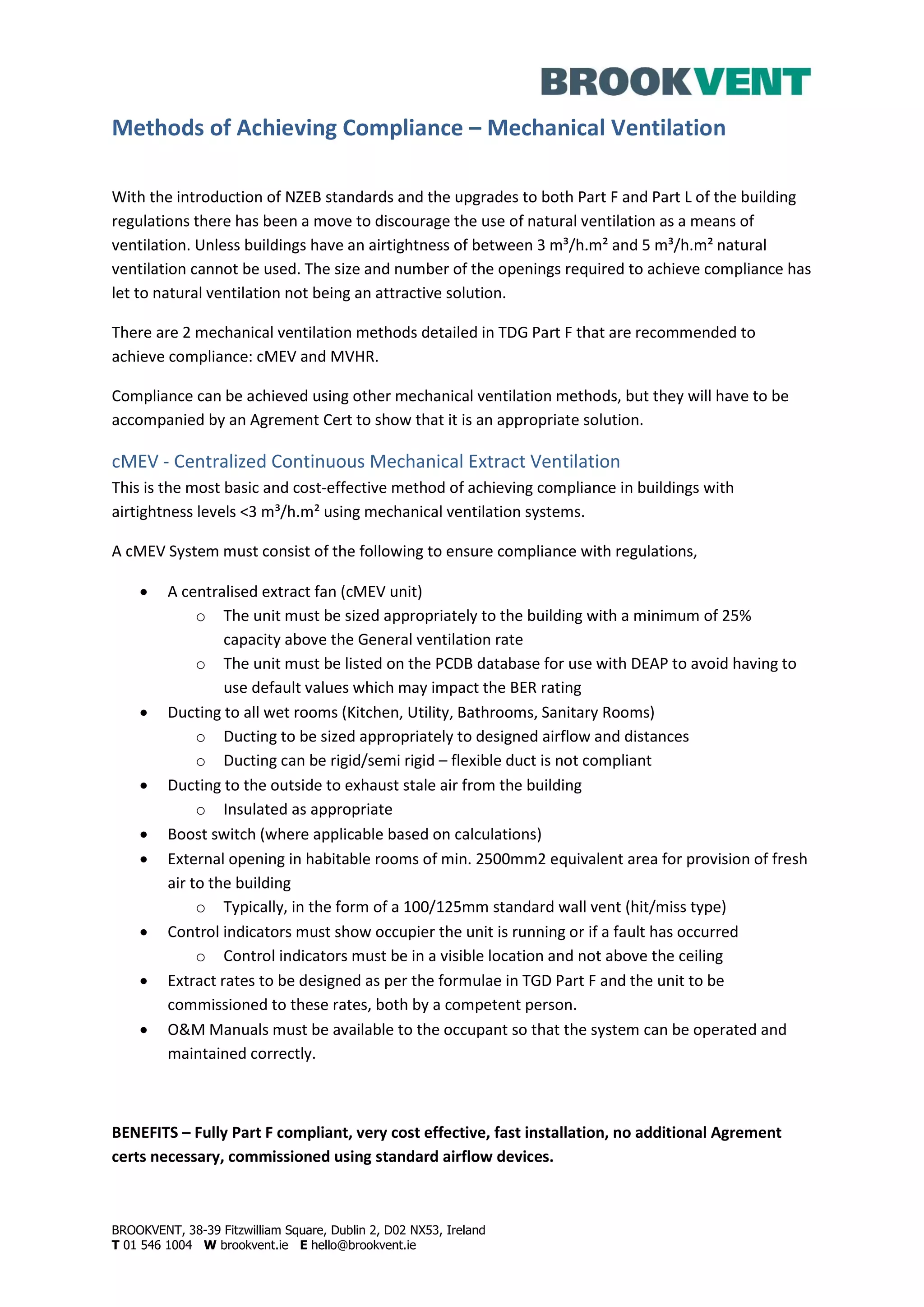 Brookvent part f compliance guide | PDF