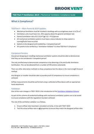 Brookvent part f compliance guide | PDF