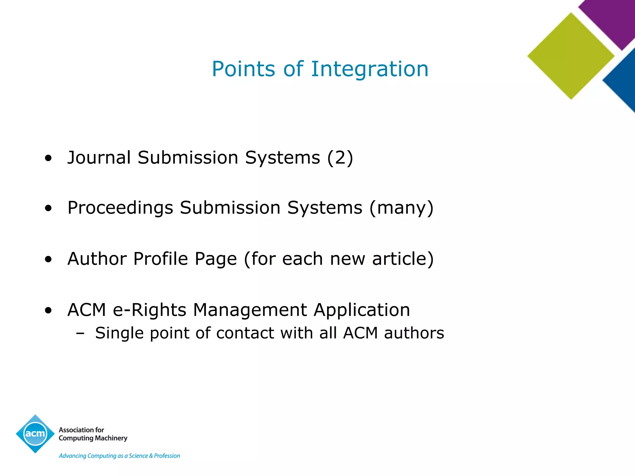 ORCID identifiers in research workflows - ACM (B. Rous) | PDF