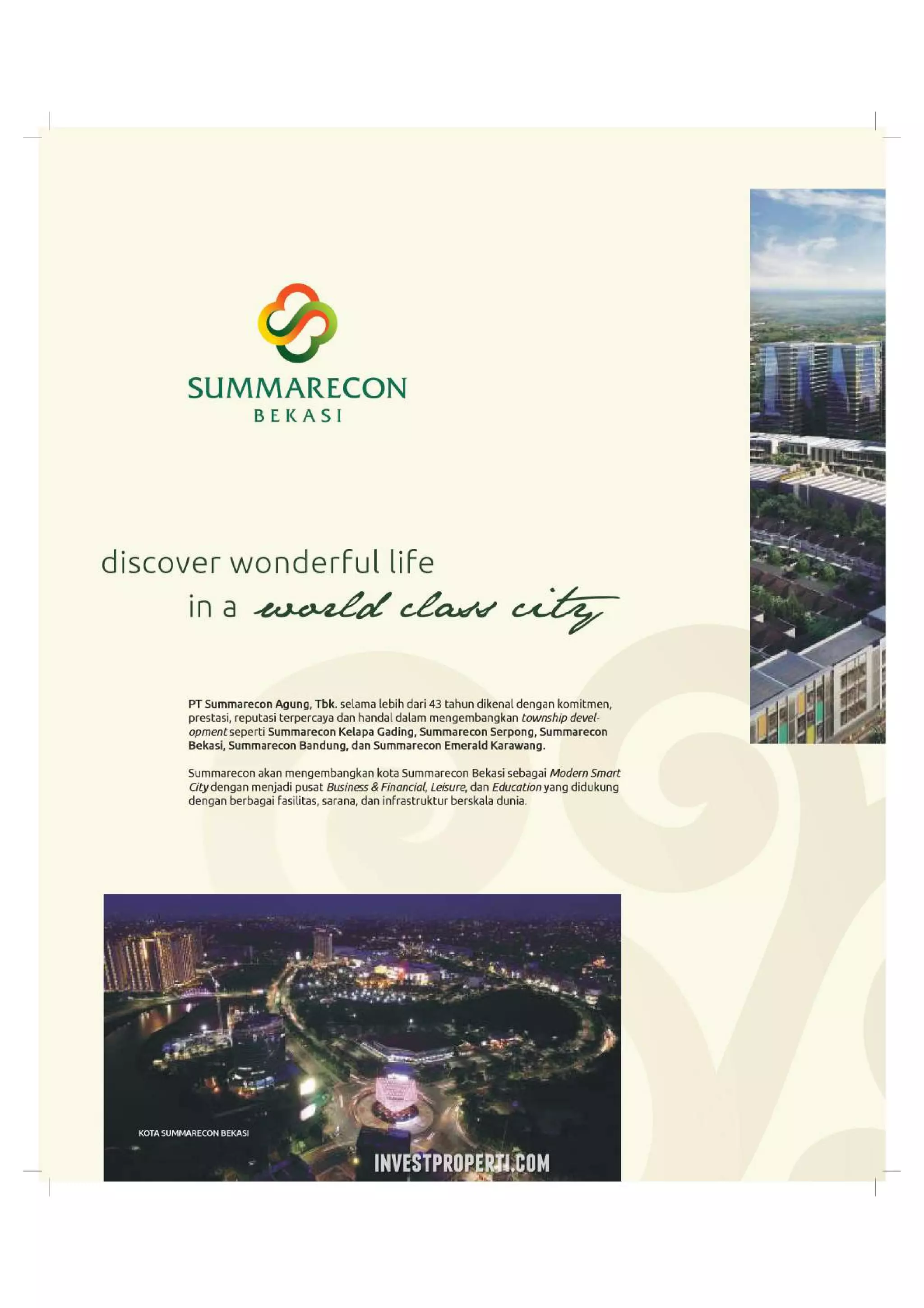 Brosur Cluster Olive Residence Summarecon Bekasi | PDF