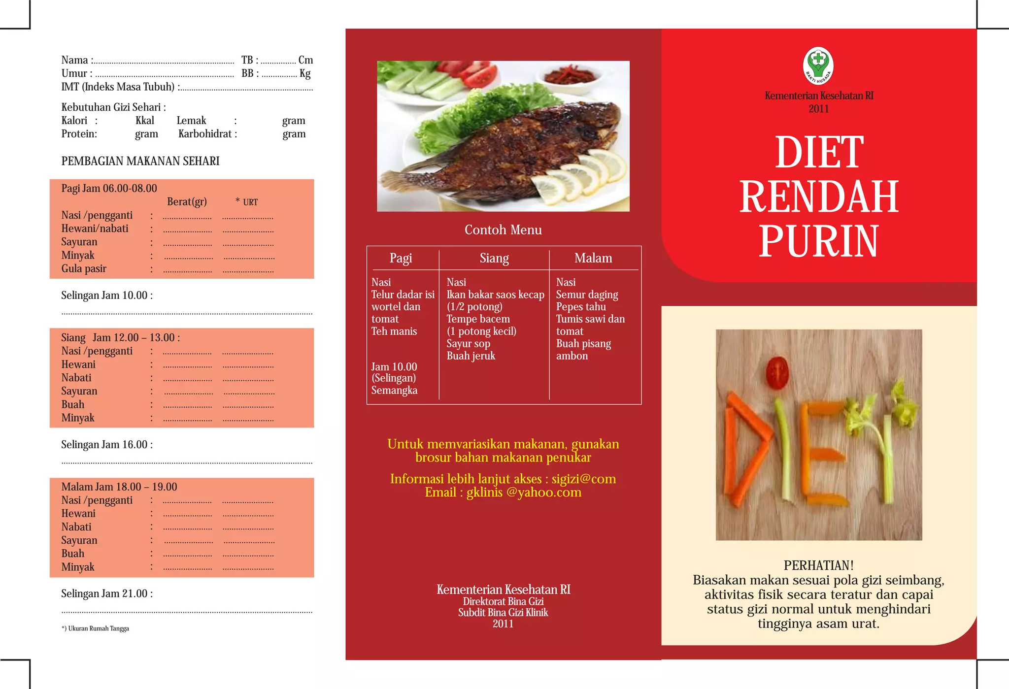 Brosur diet-rendah-purin | PDF