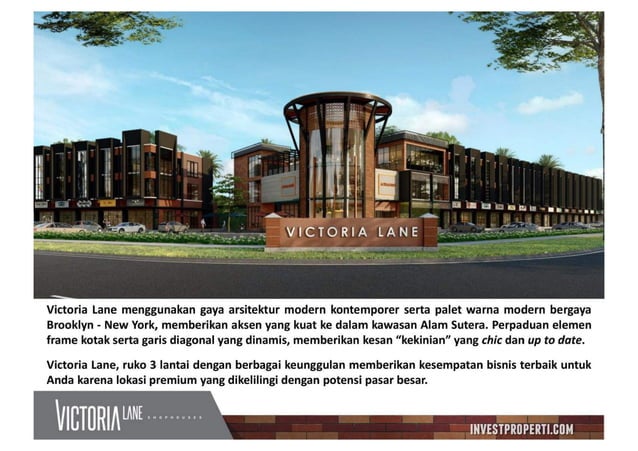 Brosur Ruko Victoria Lane Alam Sutera | PPT
