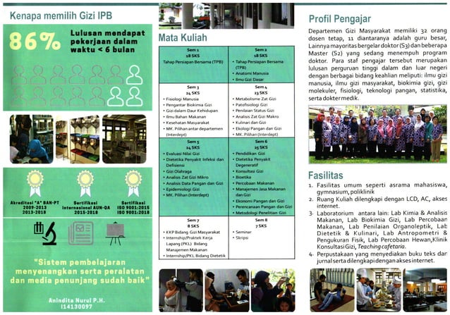 Brosur s1 gizi ipb | PDF