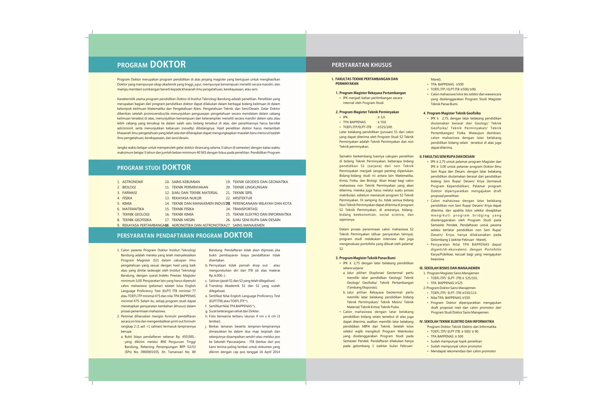 Brosur S2 ITB 2014 | PDF