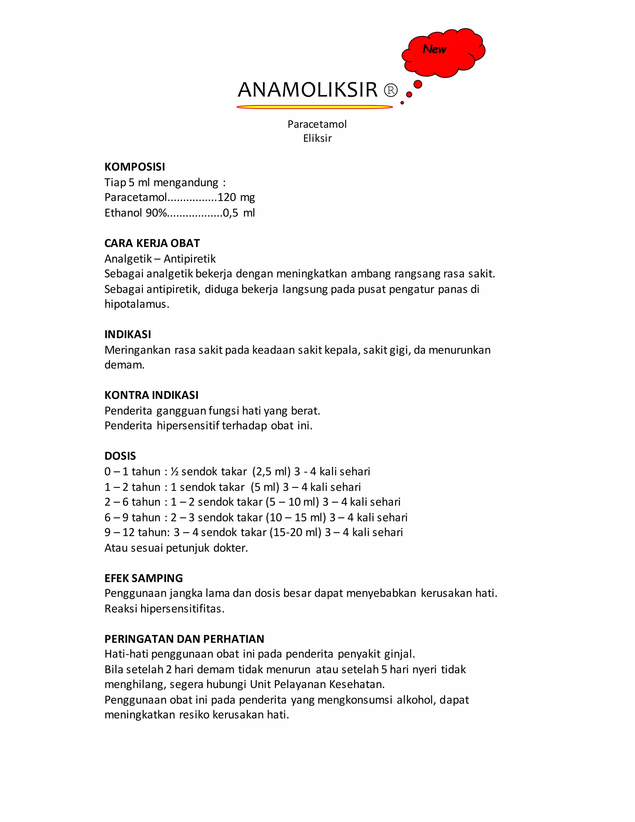 Brosur anamoliksir - Eliksir parasetamol | DOCX