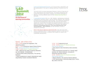 Learning & Development Summit 2012 - presentation | PDF | Education ...