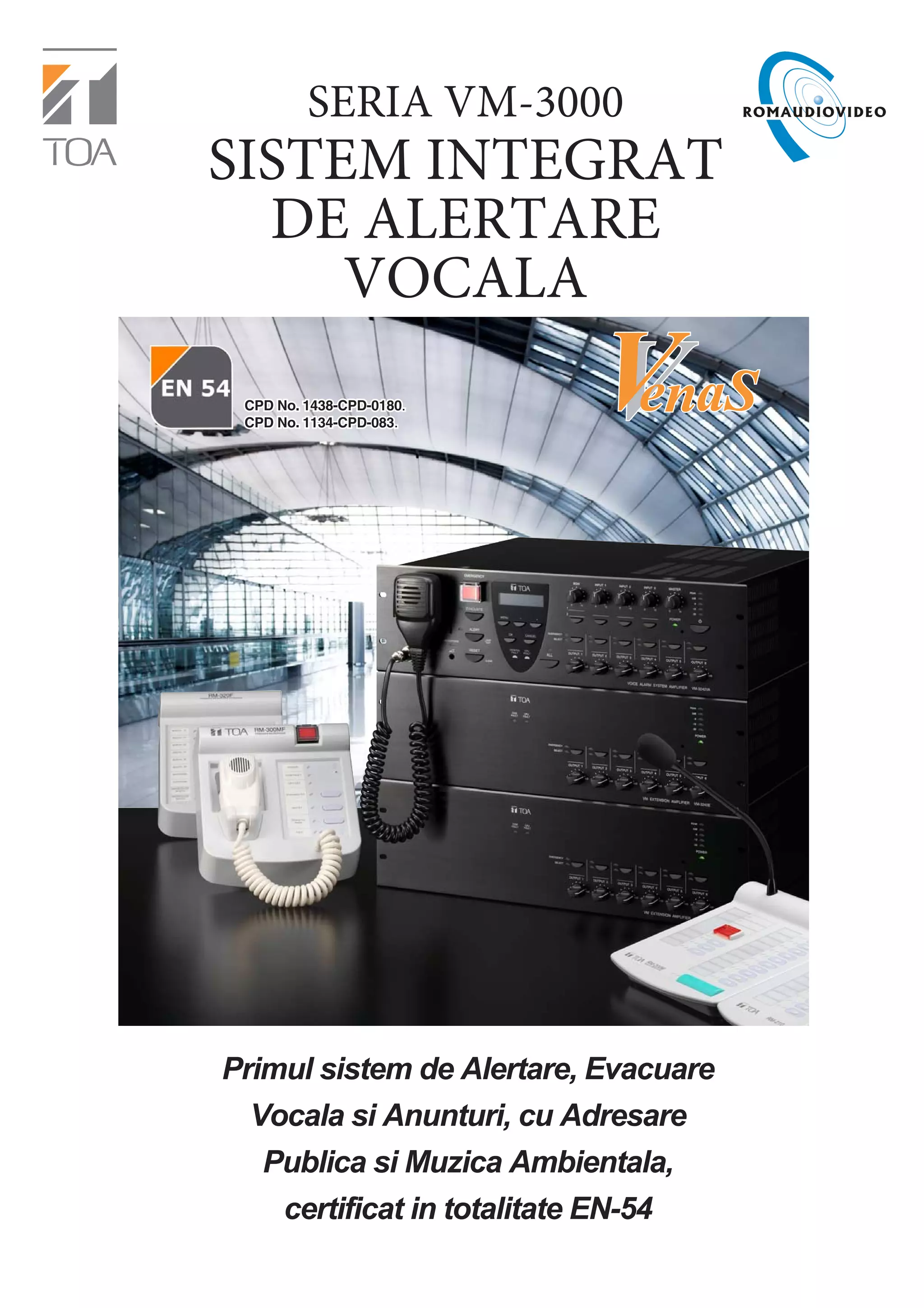 Brosura sistem de alarmare vocala Toa VM-3000 (romana) | PDF