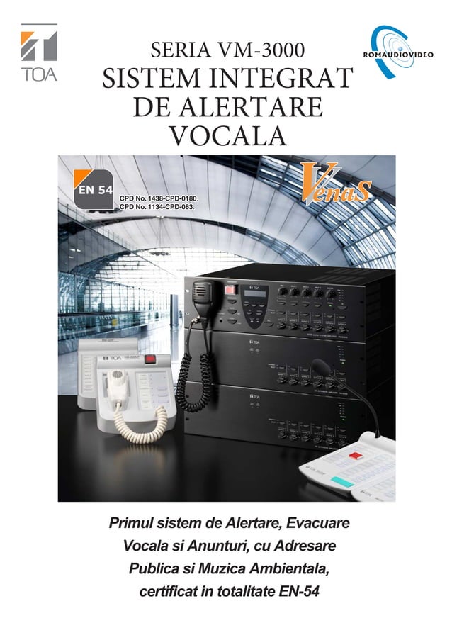 Brosura sistem de alarmare vocala Toa VM-3000 (romana) | PDF