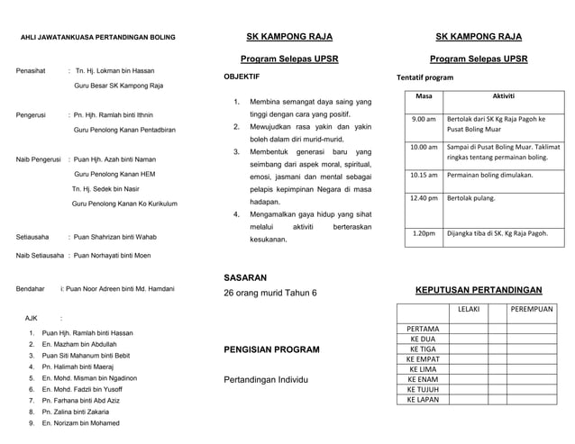 Brosur boling | DOCX