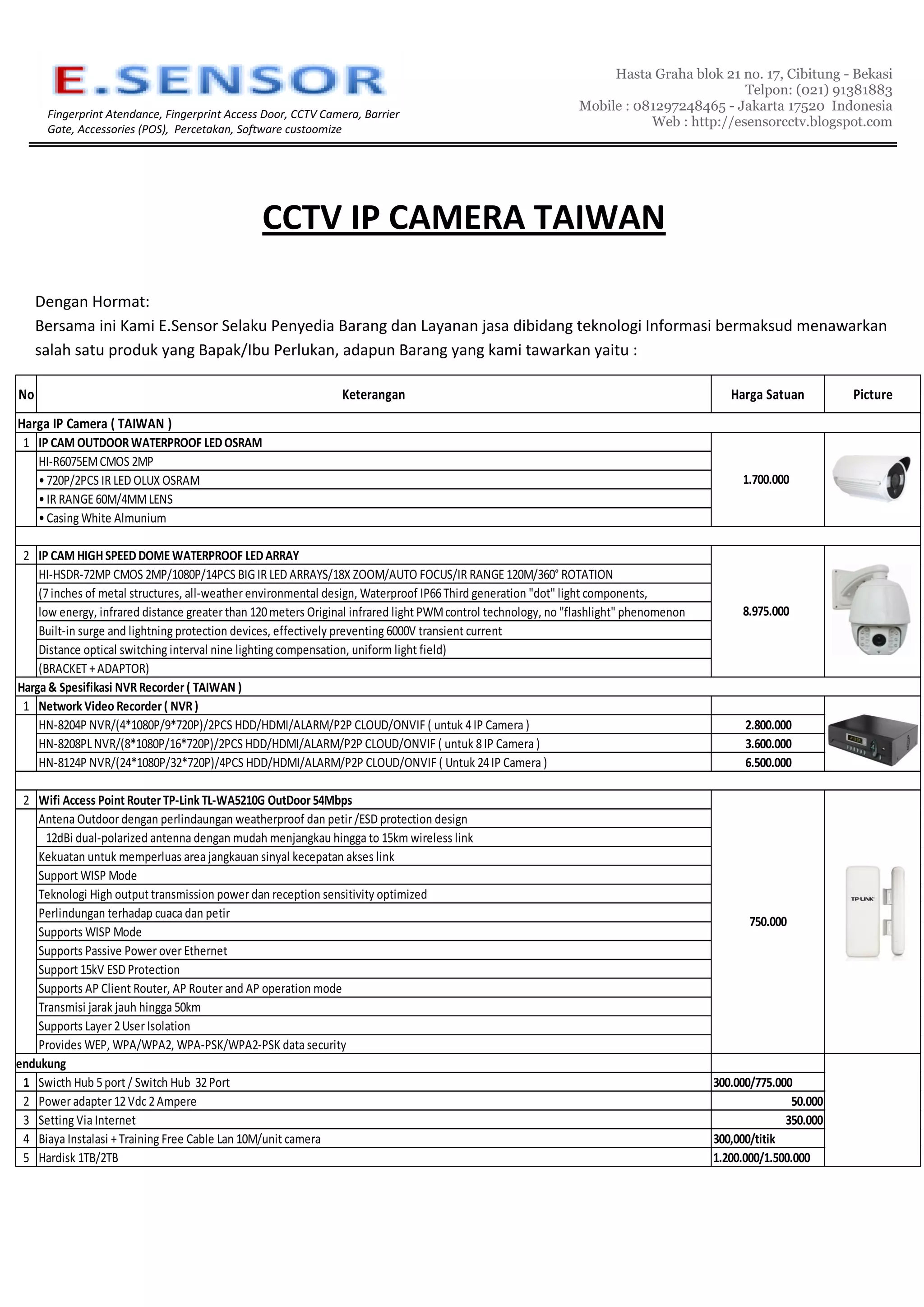 Brosur cctv ip camera | PDF