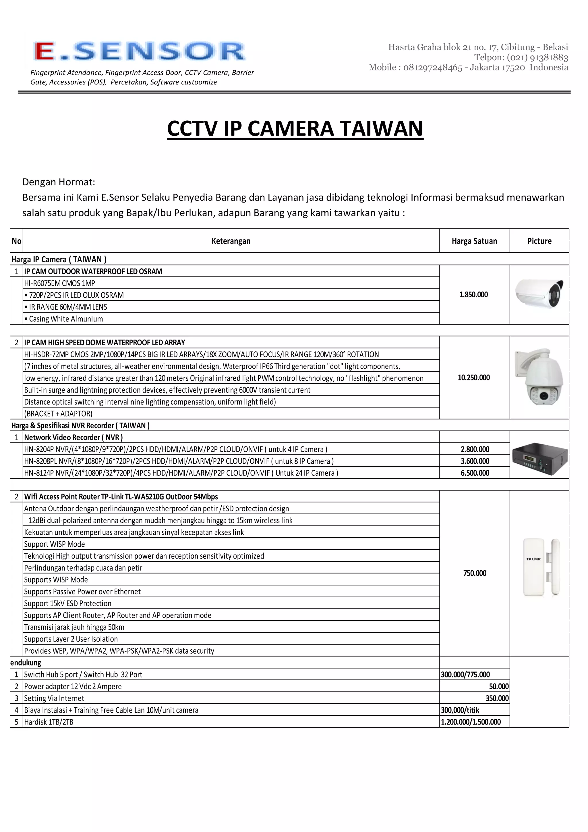 Brosur cctv ip camera ok | PDF