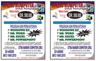 Brosur KURSUS Komputer di CMC | DOC