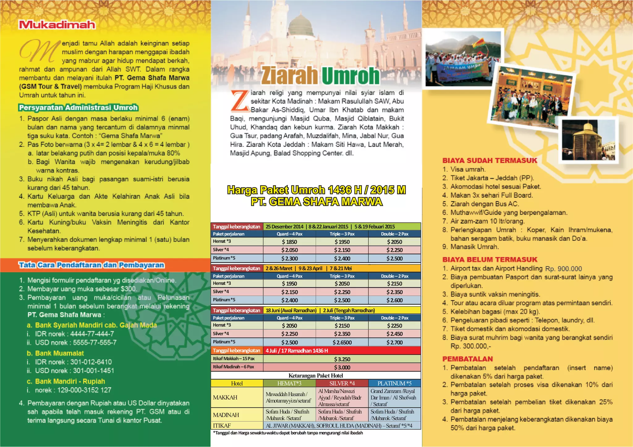 Brosur haji umroh gsm 2015 | PDF