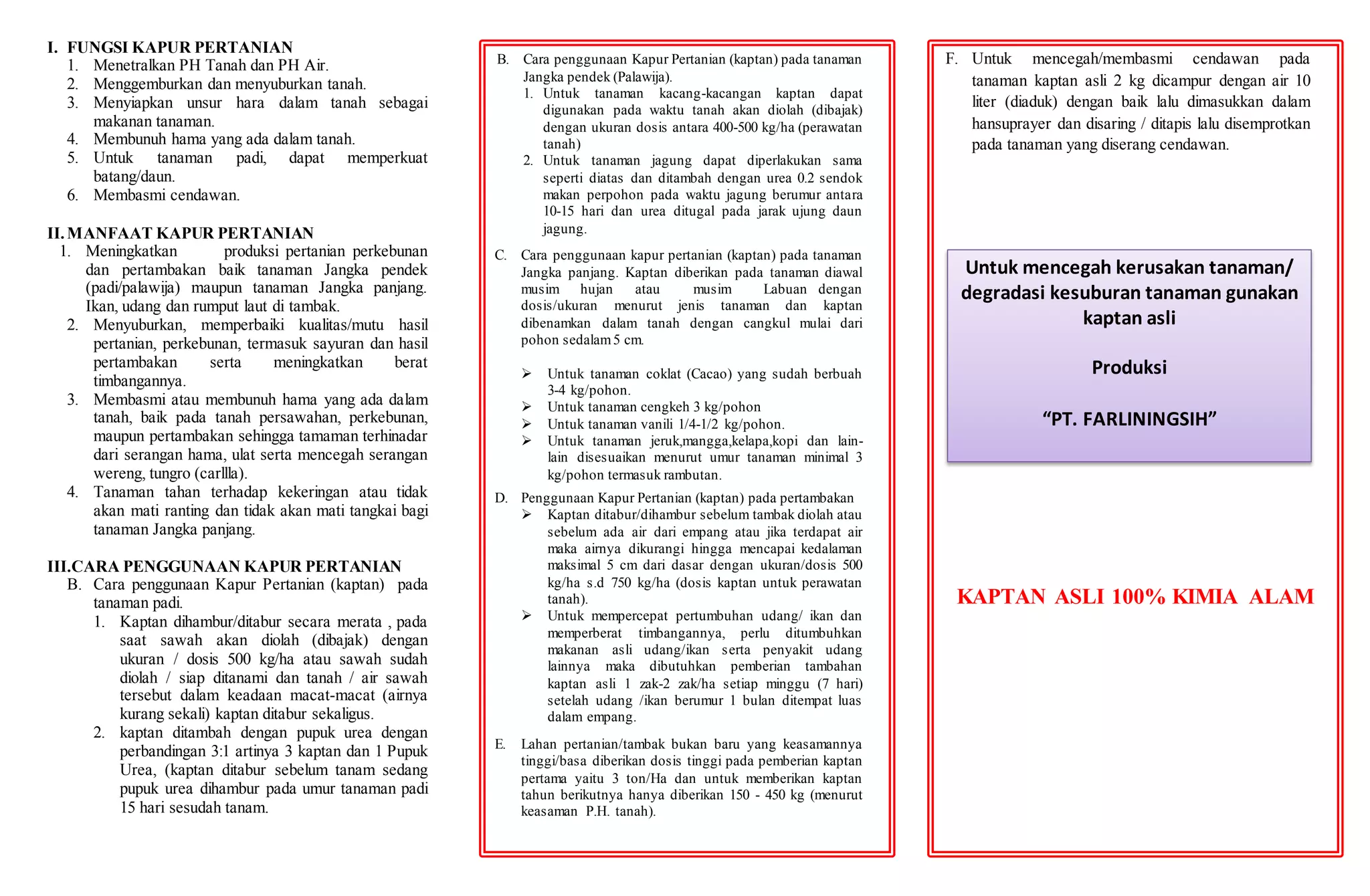 Brosur kaptan | DOCX