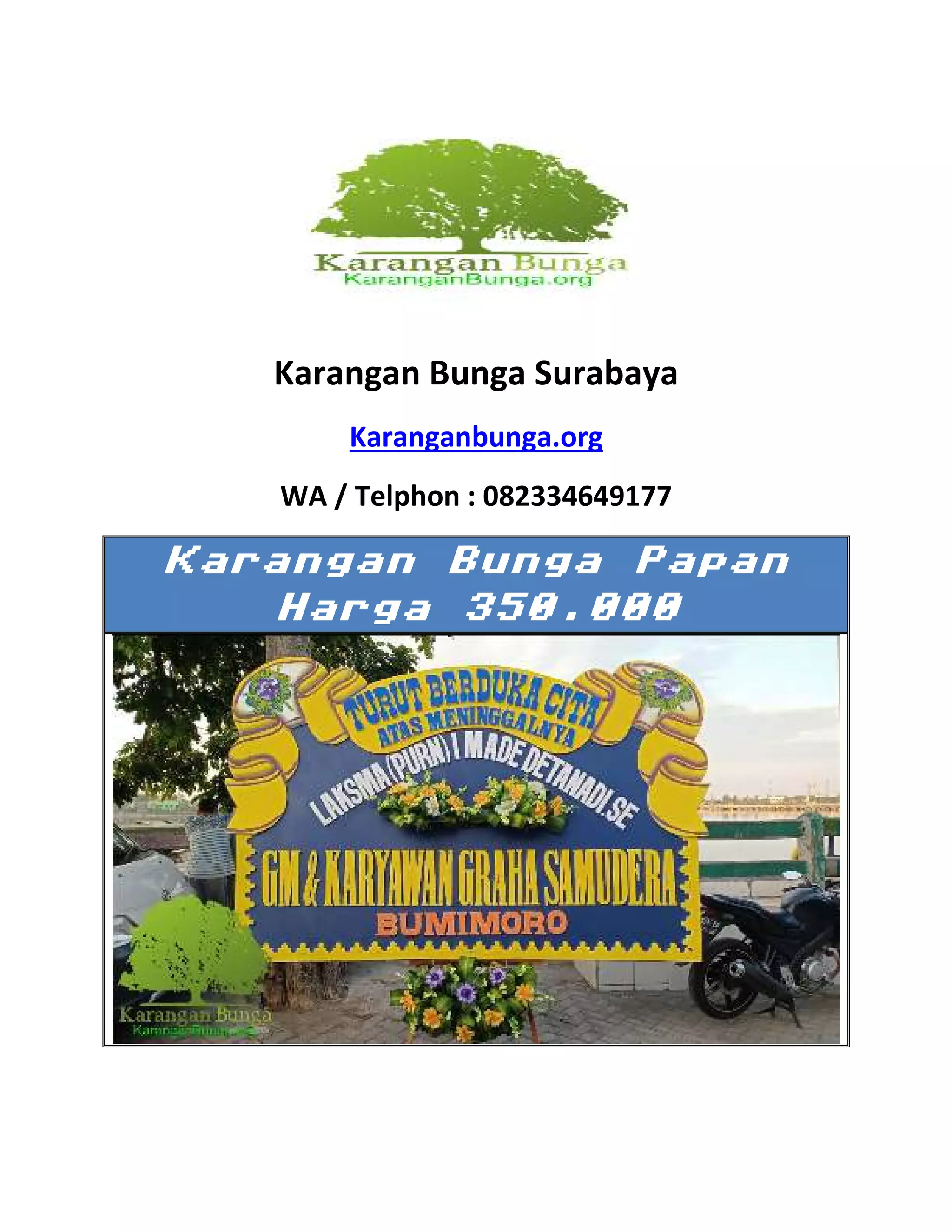 Karangan Bunga Surabaya Katalog Harga Karangan Bunga Papan | PDF