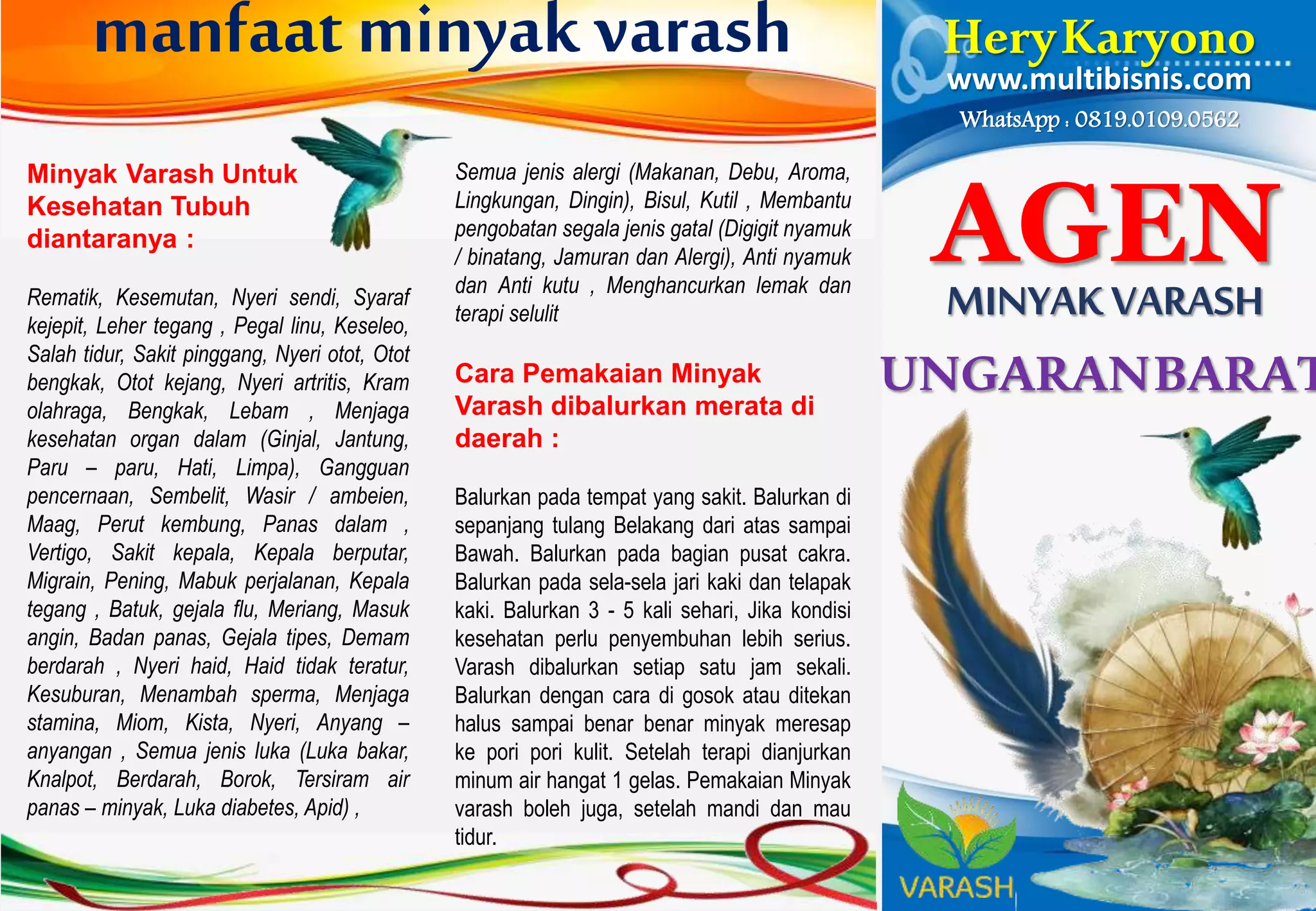 MANFAAT MINYAK VARASH HEALING OIL CLASSIC ORIGINAL | PPTX