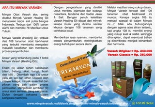 MANFAAT MINYAK VARASH HEALING OIL CLASSIC ORIGINAL | PPTX