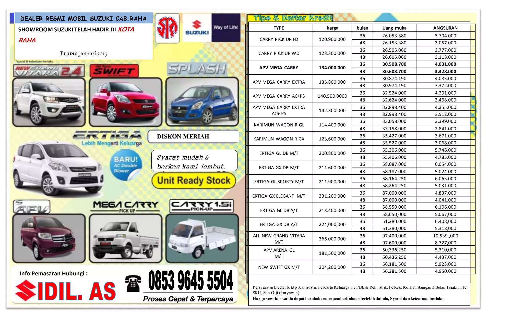 Brosur mobil raha | DOCX