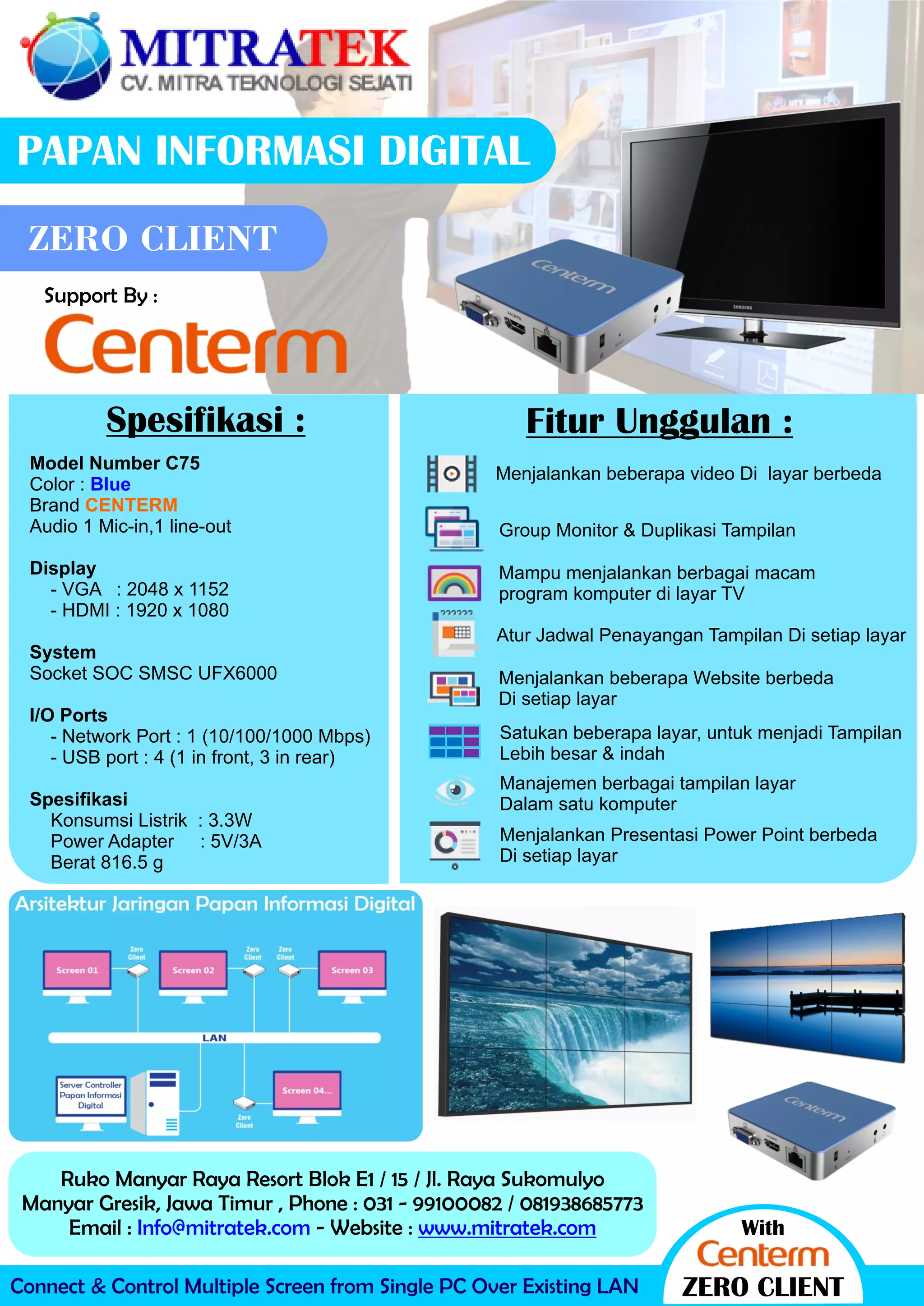 Brosur Papan Informasi Digital MItratek | PDF