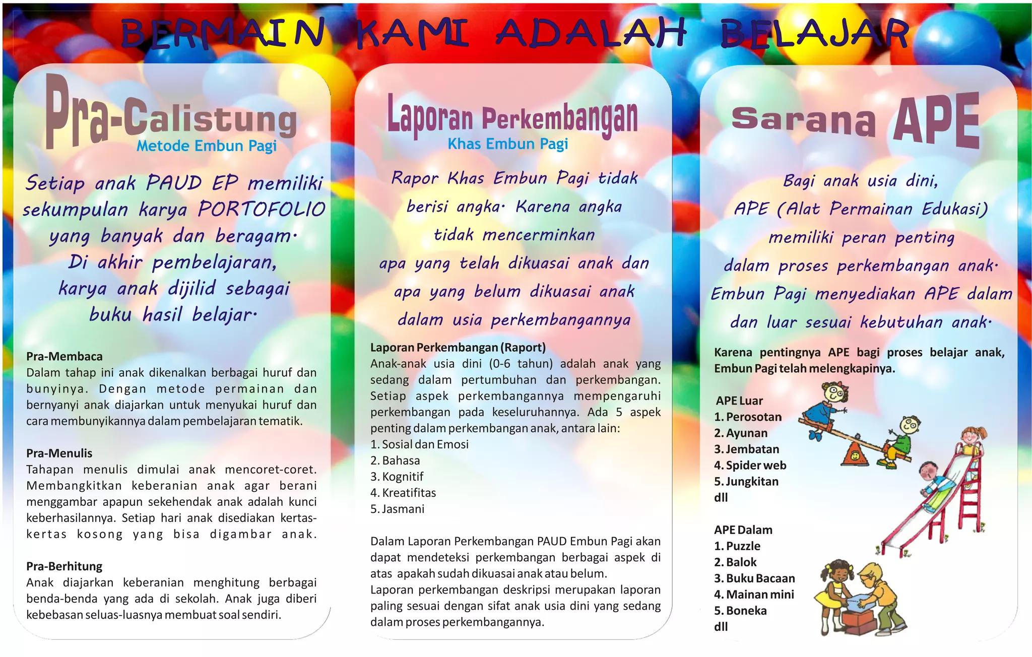 Brosur paud embun pagi cimahi selatan th 2013 kedua | PDF