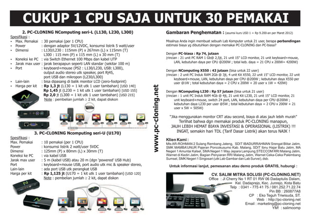 Brosur pc cloning 090312-a4 | PDF