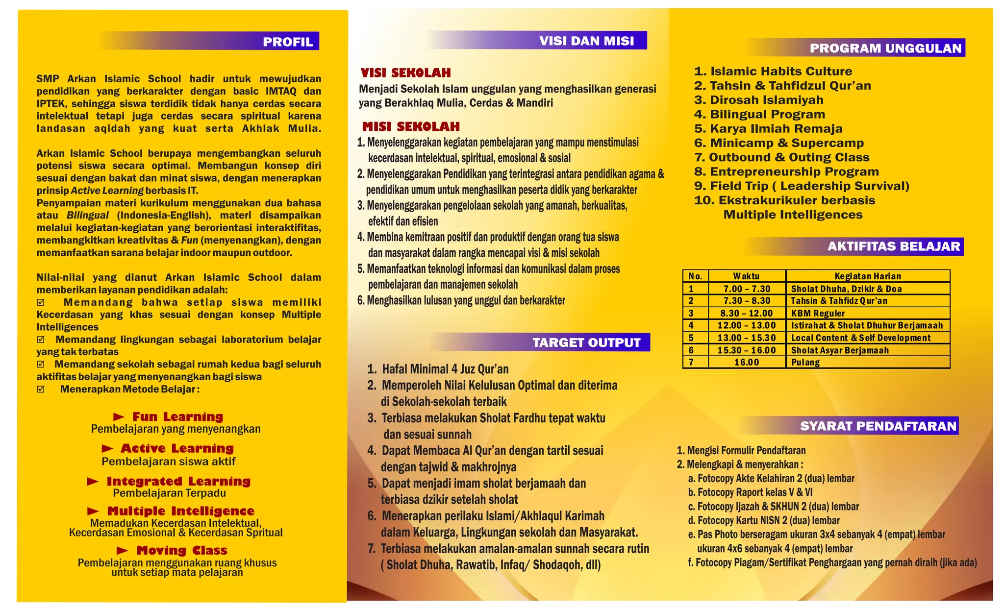 Brosur SMP ARKAN ISLAMIC SCHOOL | PDF