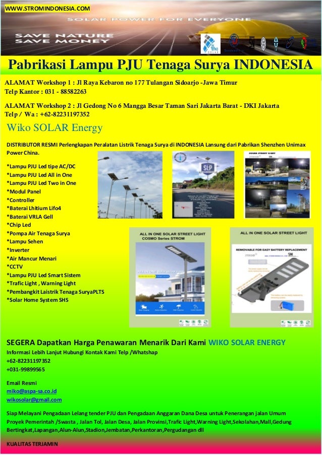 Brosur Lampu Tenaga Surya 2023 || Strom Indonesia 082232297477 | PDF