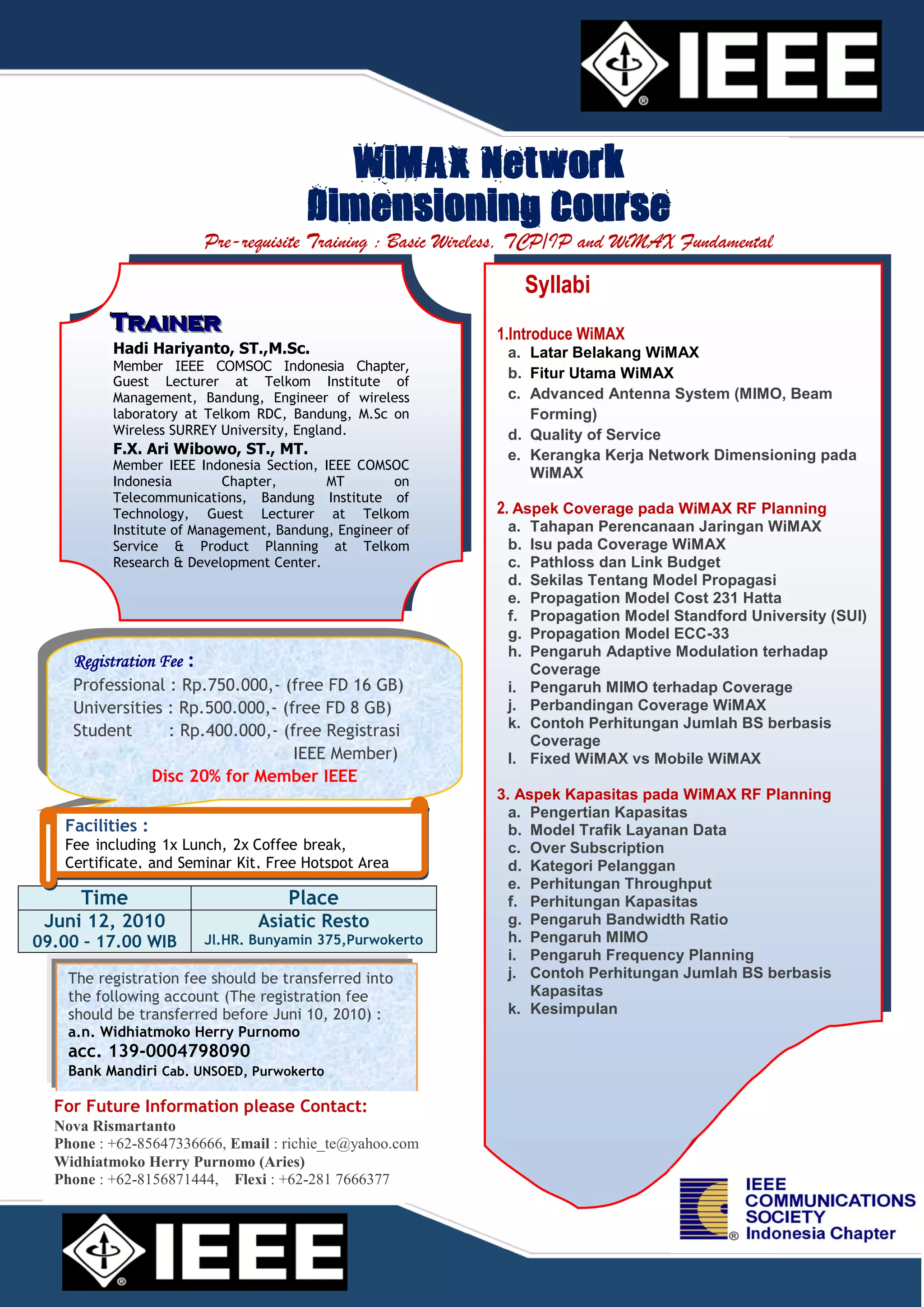 WIMAX Network Dimensioning Course | PDF | Computer Networking | Computing