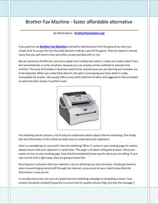 Brother fax machine | PDF