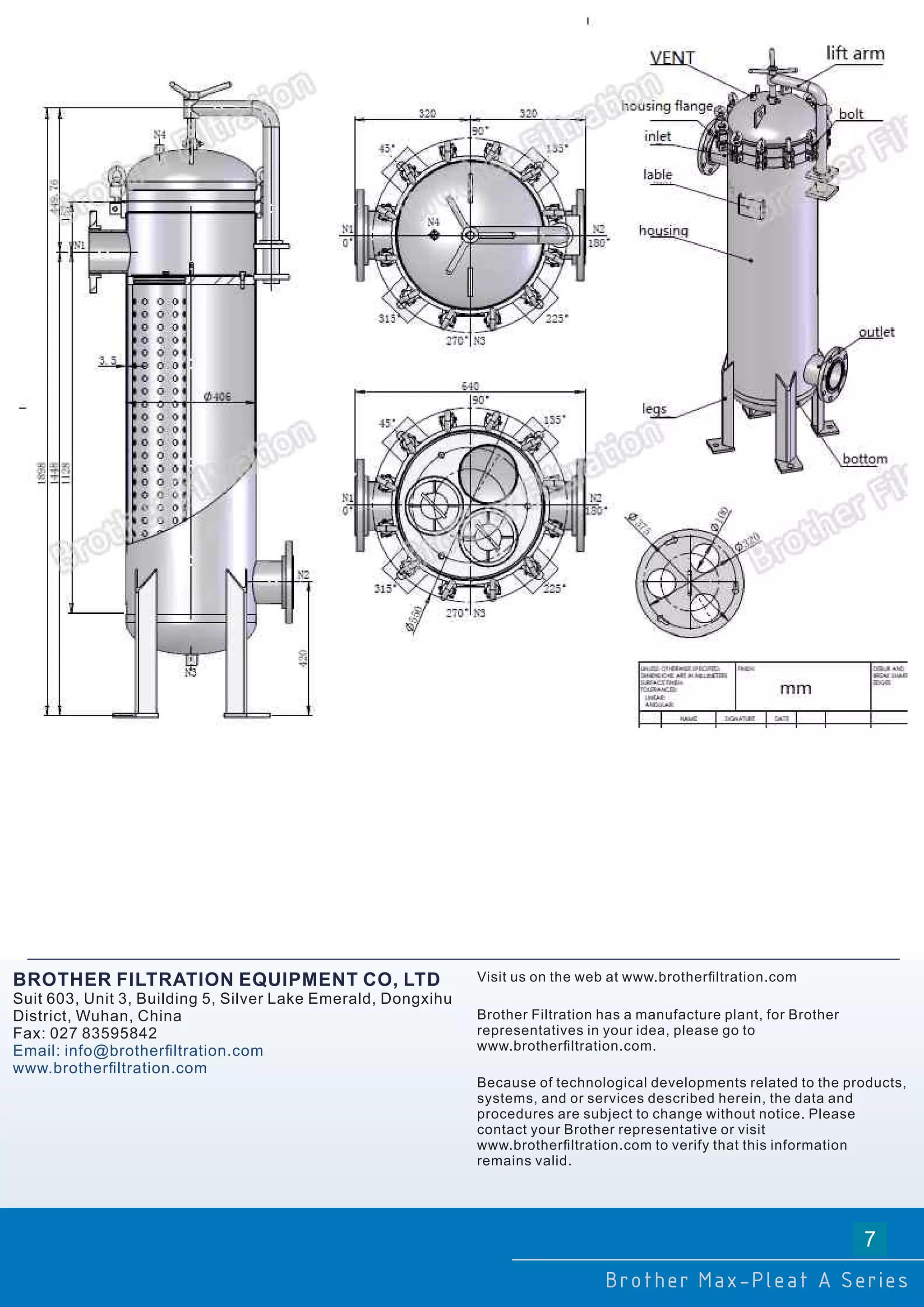 Brother filtration Max Pleated A series filtration system | PDF