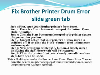 Brother printer drum error slide green tab | PPTX | Computer ...