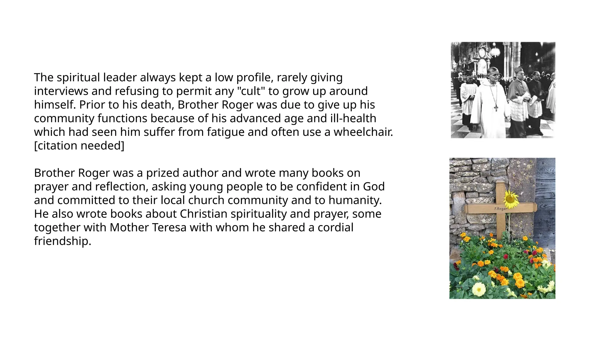 Brother Roger founded the Taizé Community | PPT