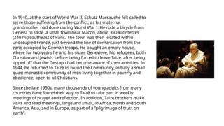 Brother Roger founded the Taizé Community | PPTX