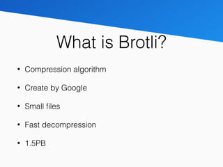 When small is better: Brotli in a real case | PDF | Computing | Technology & Computing